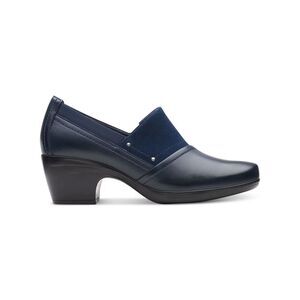 Clarks | Shoes | Clarks Collection Womens Navy Emily Step Wedge Leather ...